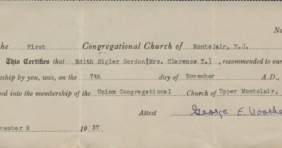 History of First Congregational Church, Montclair NJ