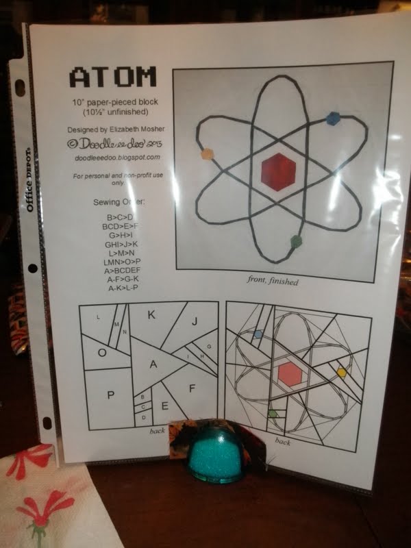 Cheryl's Teapots2Quilting: An 'Atom' of work completed