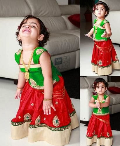 Lovely Kid in Red Fancy Rich Lehenga - Indian Dresses