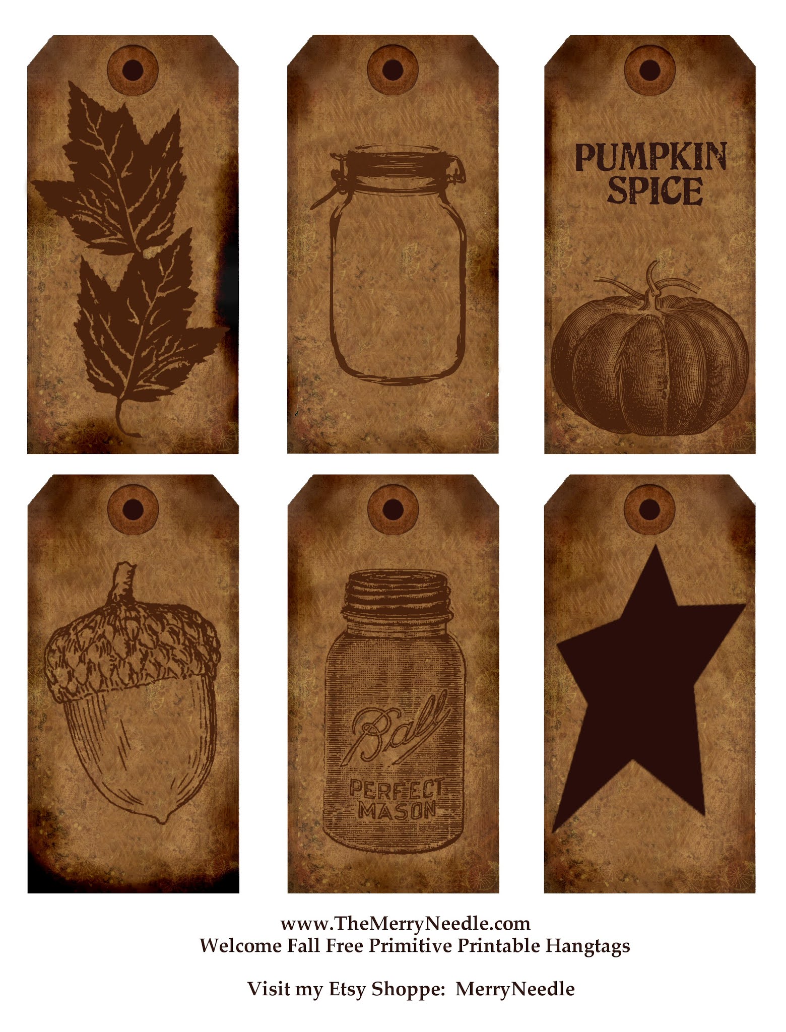 The Merry Needle: Rustic Printable Tags Just in Time for Fall