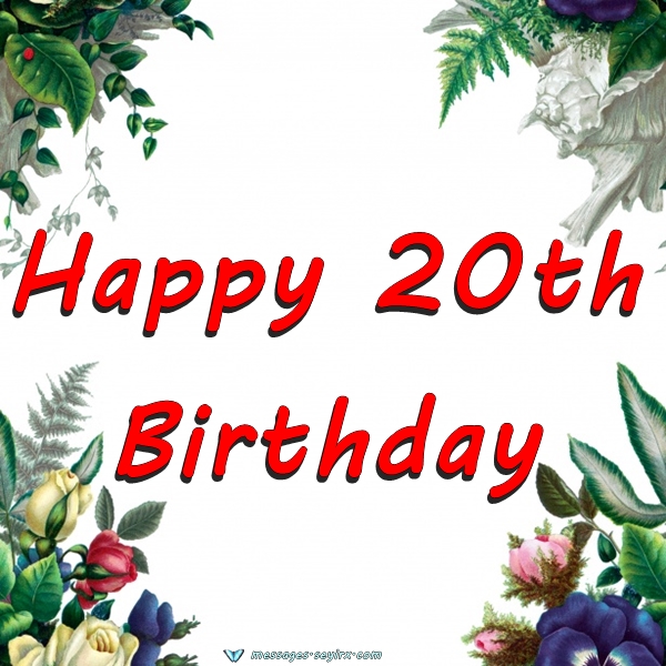 20th Birthday Images, Greetings Cards for age 20 years - HBDAY.ART