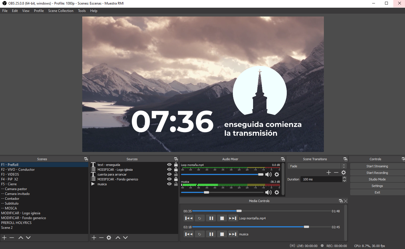 OBS // Media controls - controles para tus fuentes de audio o video en OBS