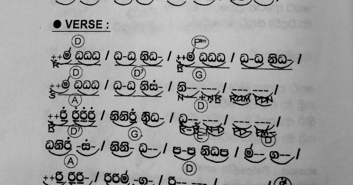 Sinhala Notation , Sinhala Piano Notes , Sinhala Keyboard Notations