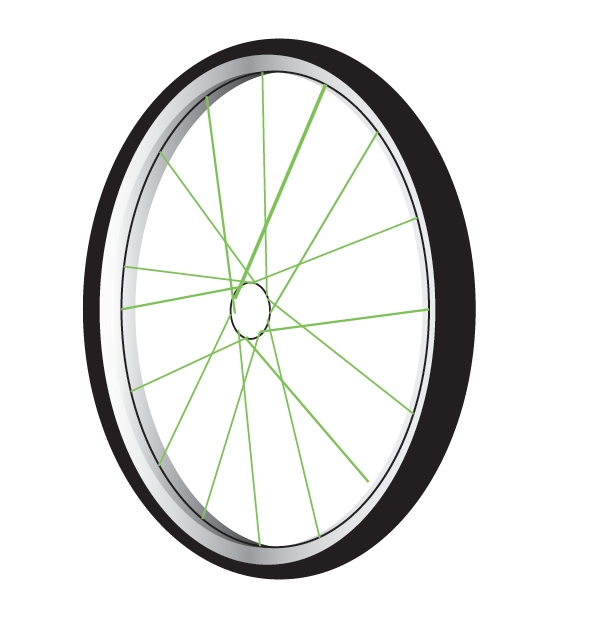 Matthew Peacock Logo Design: "Wheel" Illustration - Spokes Bike Shop logo