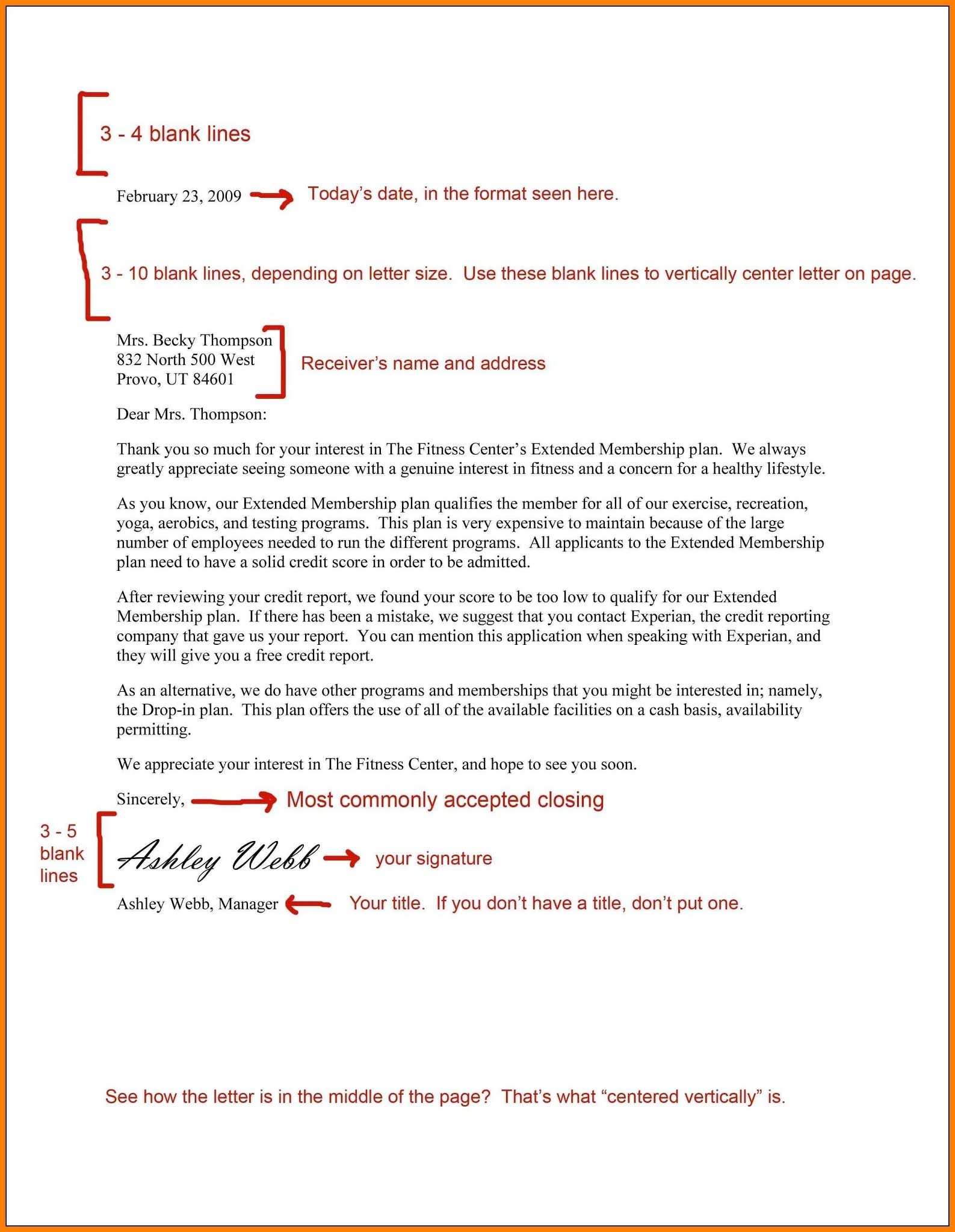 Letter Spacing - Formal Letter