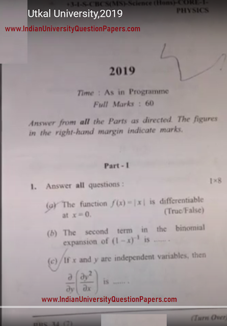 Utkal University B Sc Physics Honours Core 1 2019 Question Paper utkal-university-b-sc-physics-honours-core-1-2019-question-paper