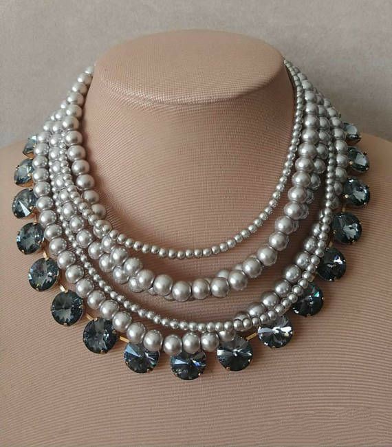 Multi strand pearl necklace