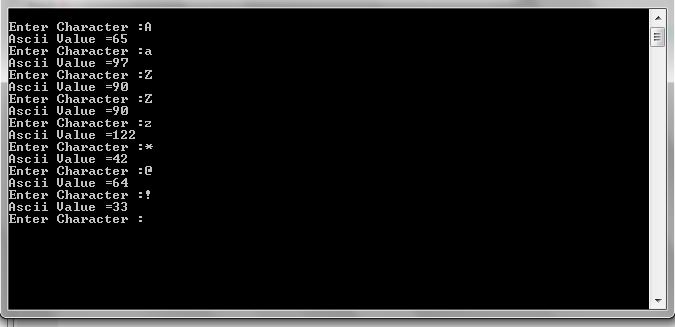 Character to ASCII conversion in C Plus Plus Program