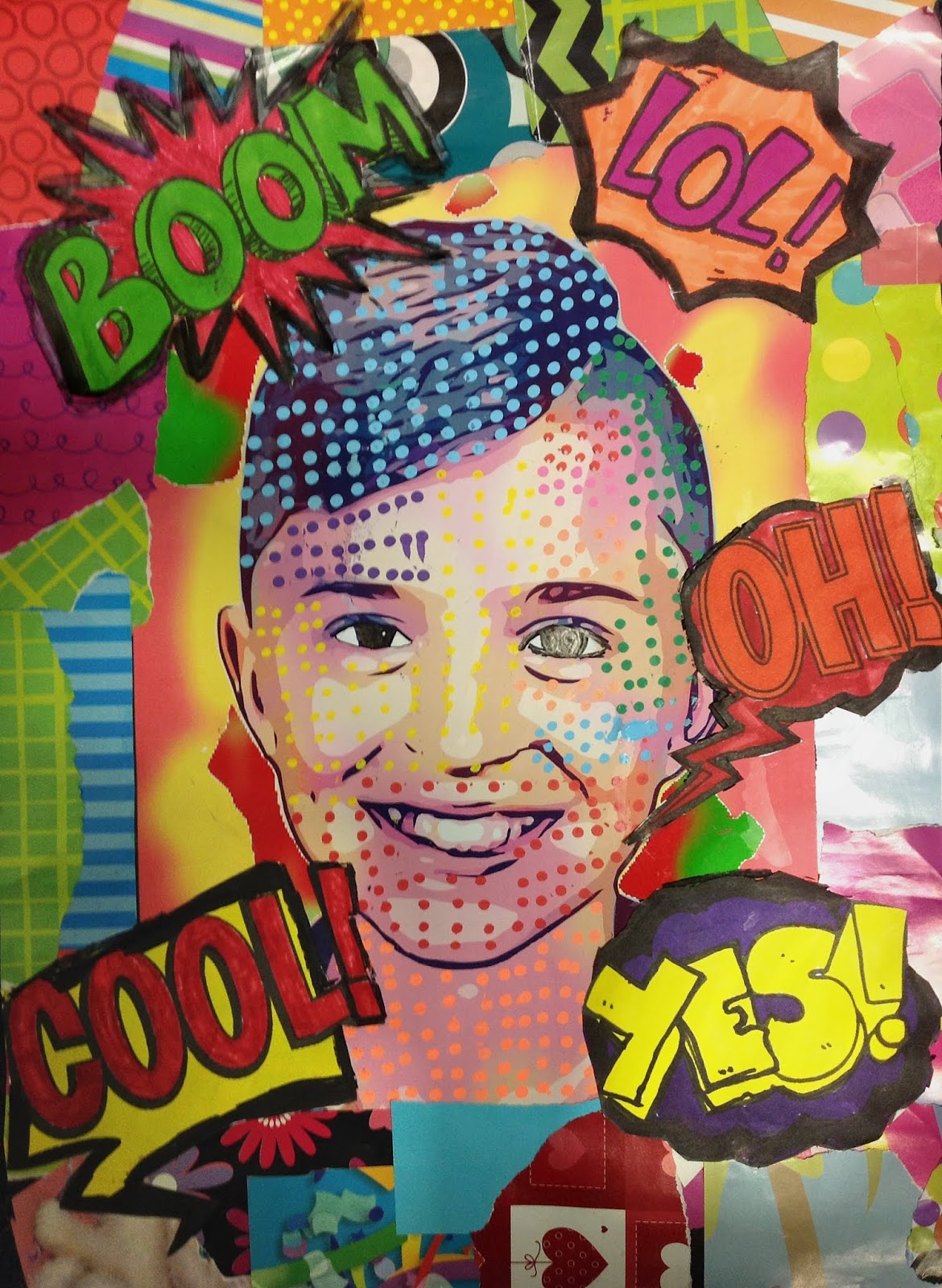 MORE STUDENT ARTWORKS - POP ART SELF PORTRAIT - Digital Mixed Media Artwork