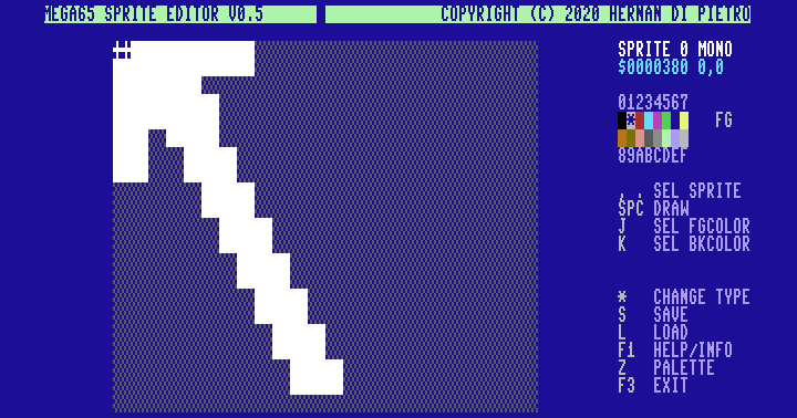 Making a C64/C65 compatible computer: Built-in Sprite Editor Progress