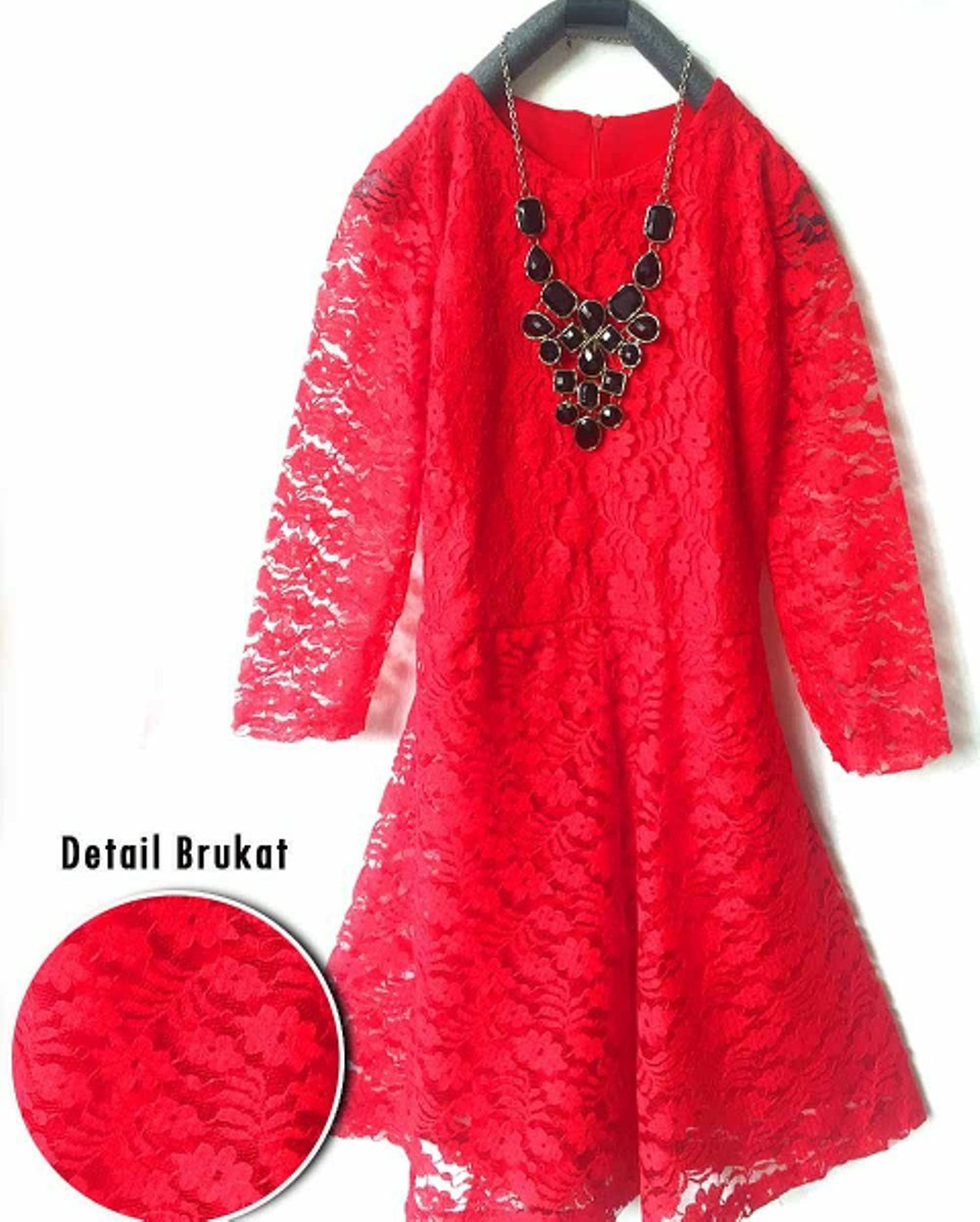 24 Model Baju Gaun Pesta Brokat Terusan Lengan Panjang Mewah dan Modern ...