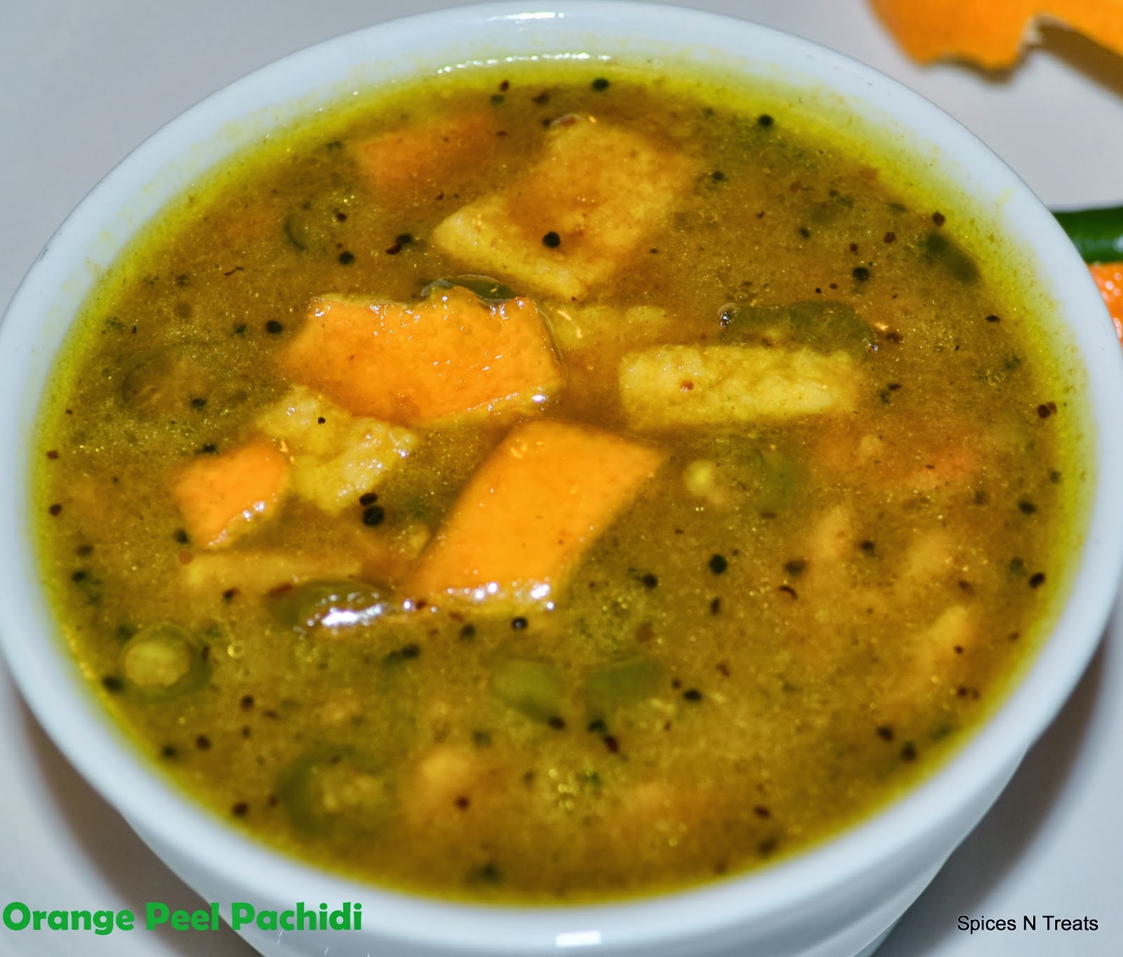 Spices and Treats: Orange peel curry aka Orange peel pachadi