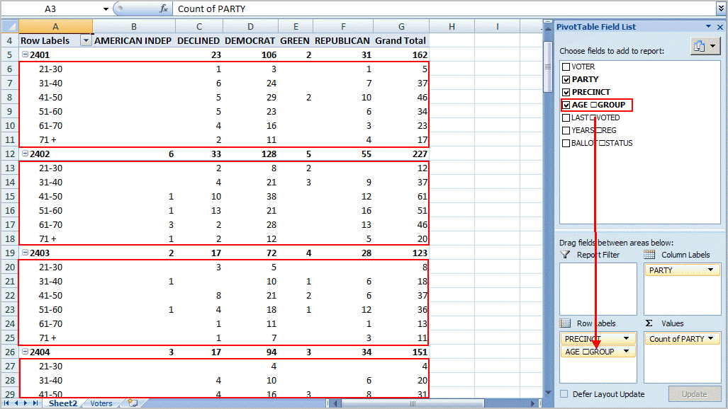 Manan S Blog Learn To Use Pivot Tables In Excel 2007 To Organize Data