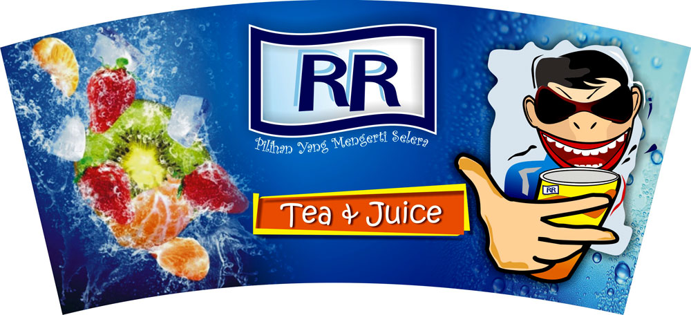 Desain Label 2 Kemasan Gelas RR Tea & Juice ~ Desain logo