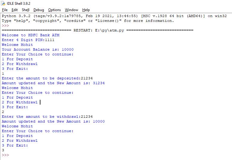 Py: 12. Basic ATM Functionality