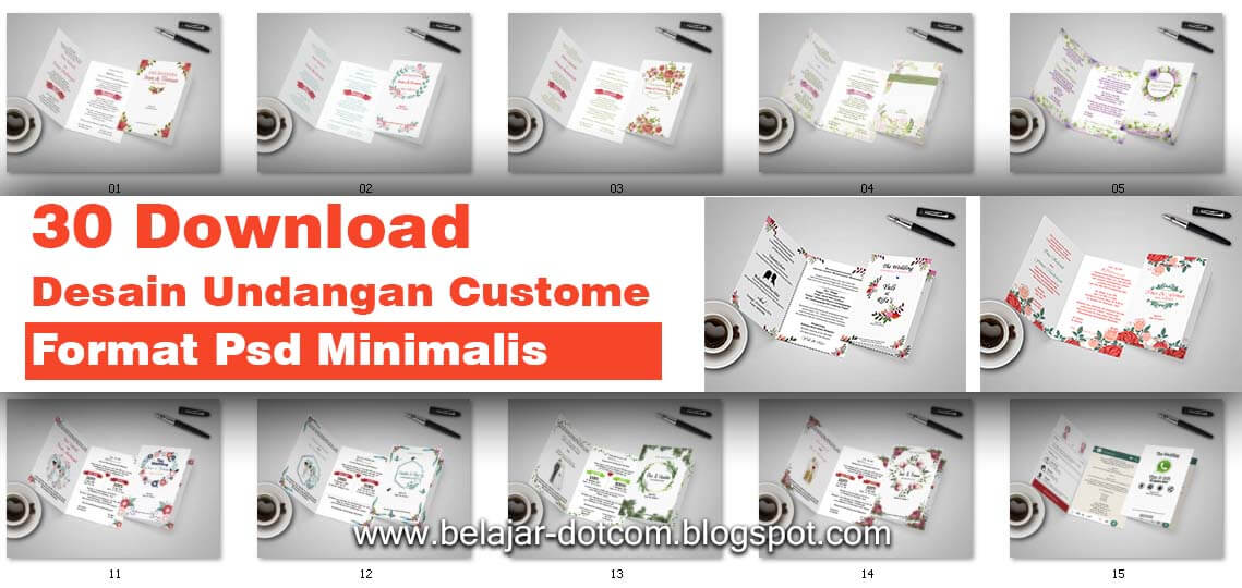 30 Download Desain Undangan Custome Format Psd Minimalis - Kumpulan ...