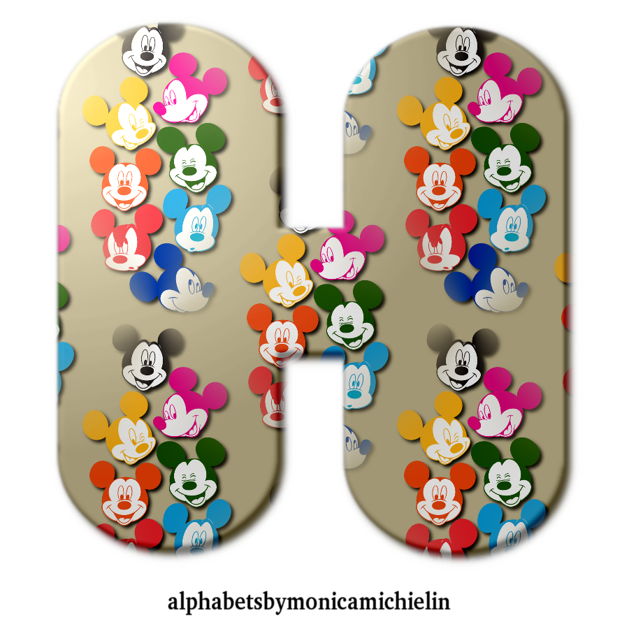M. Michielin Alphabets: BEGE MICKEY FACES TEXTURE ALPHABET, ICONS AND ...