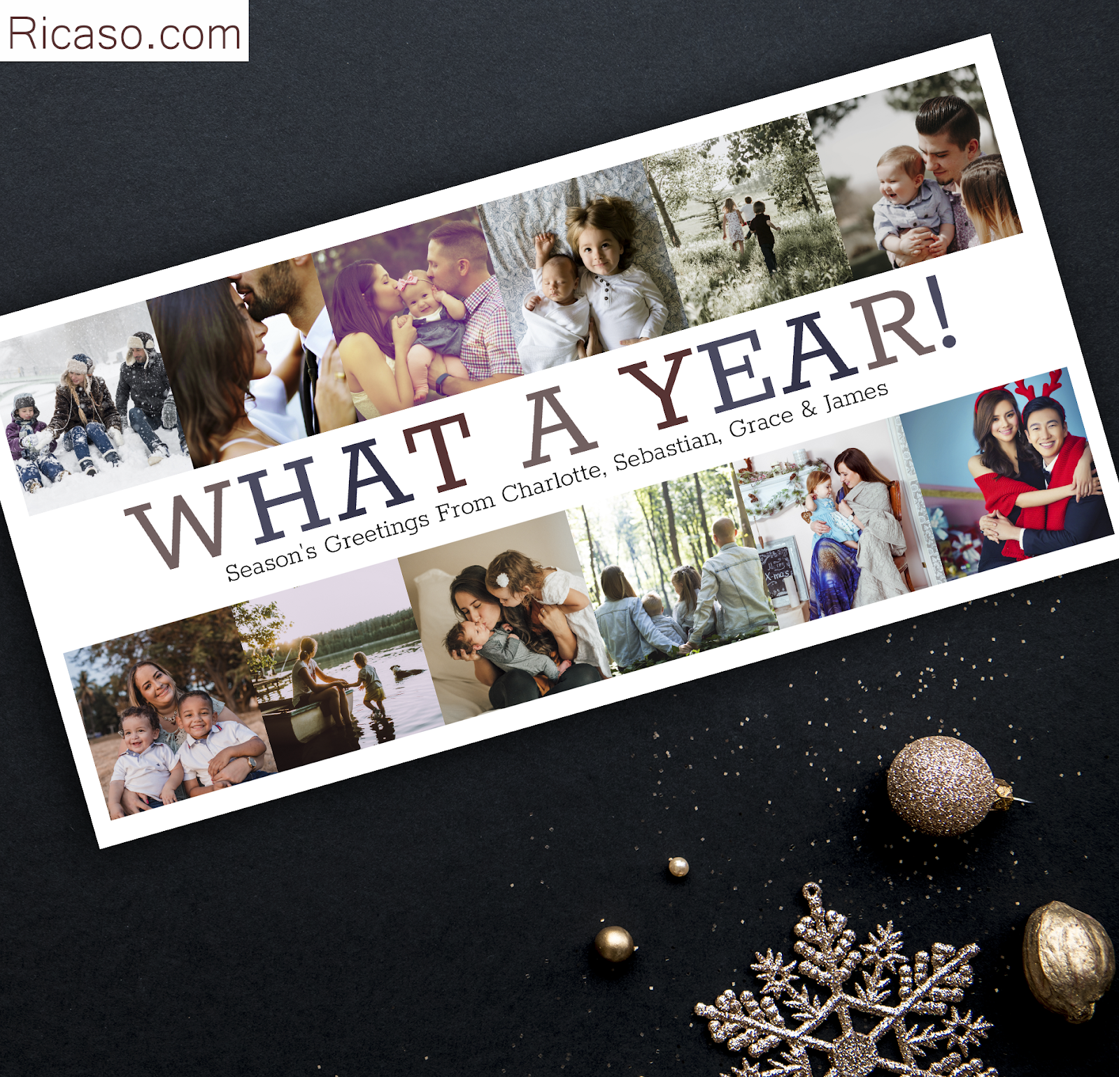 Ricaso: What a year holiday photo cards