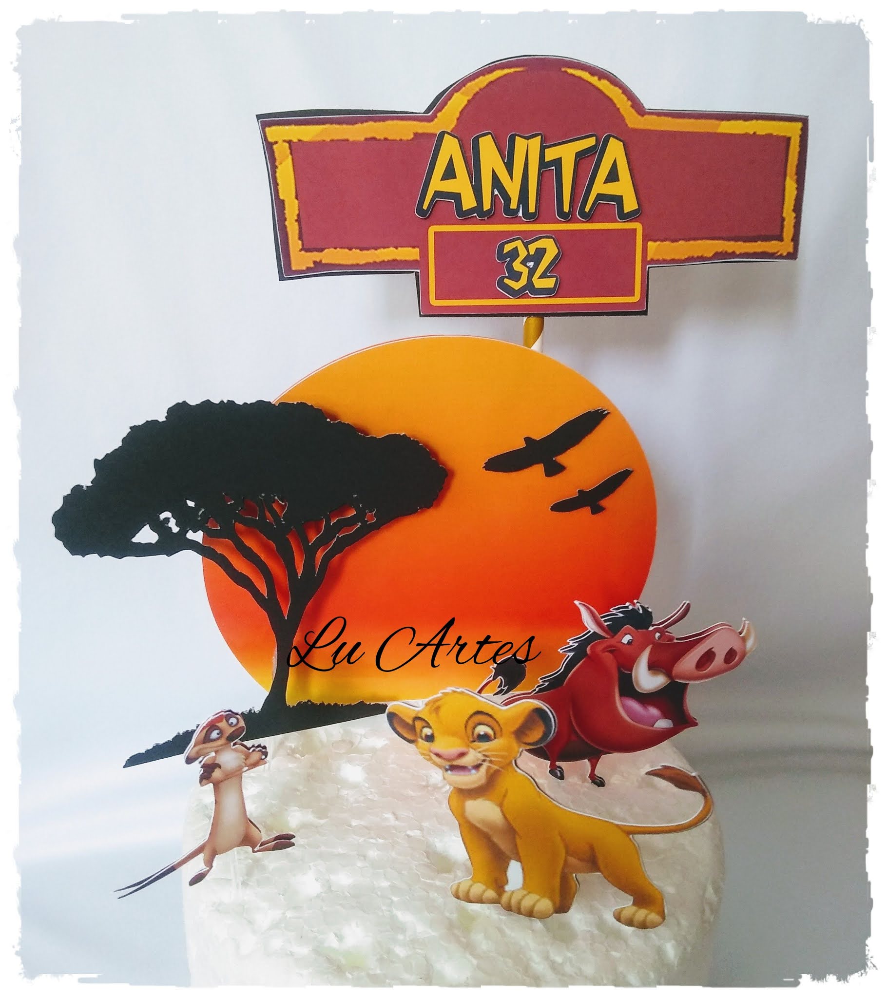 Lu artes: Topper de bolo tema Simba