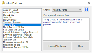 Easy customization of POS till slips