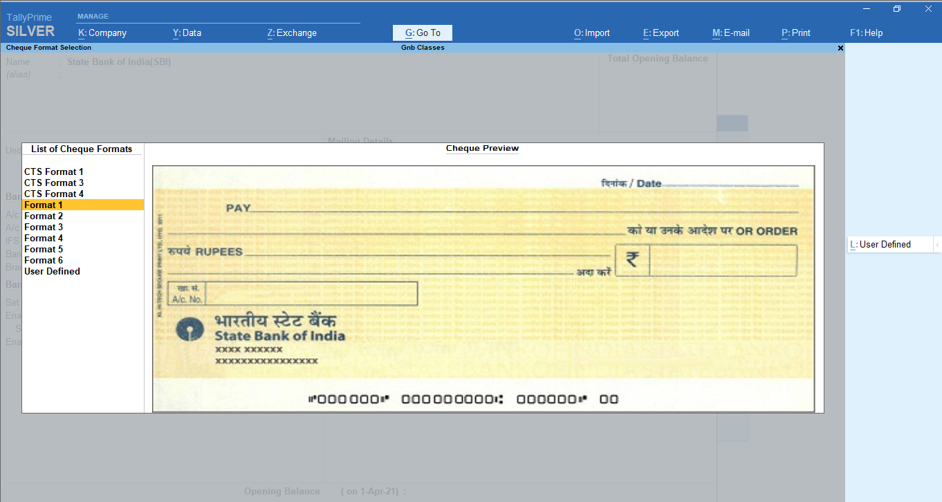 cheque printing in tally prime Check Print Configuration Set Cheque ...