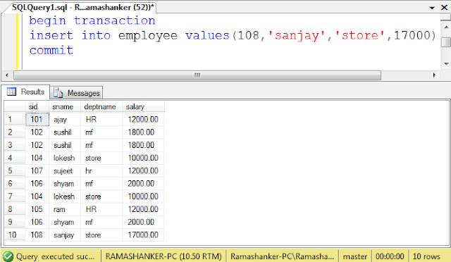 Transaction in SQL Server | MY.NET Tutorials