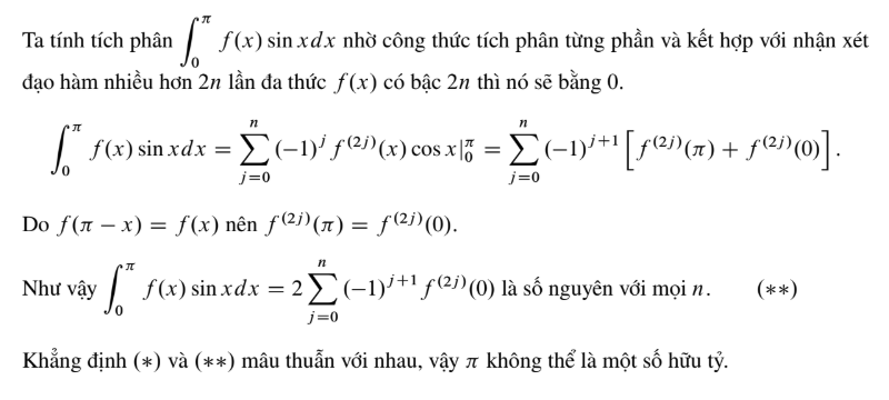 Chứng minh π (pi) là một số vô tỉ bằng phương pháp phản chứng - Toán ...