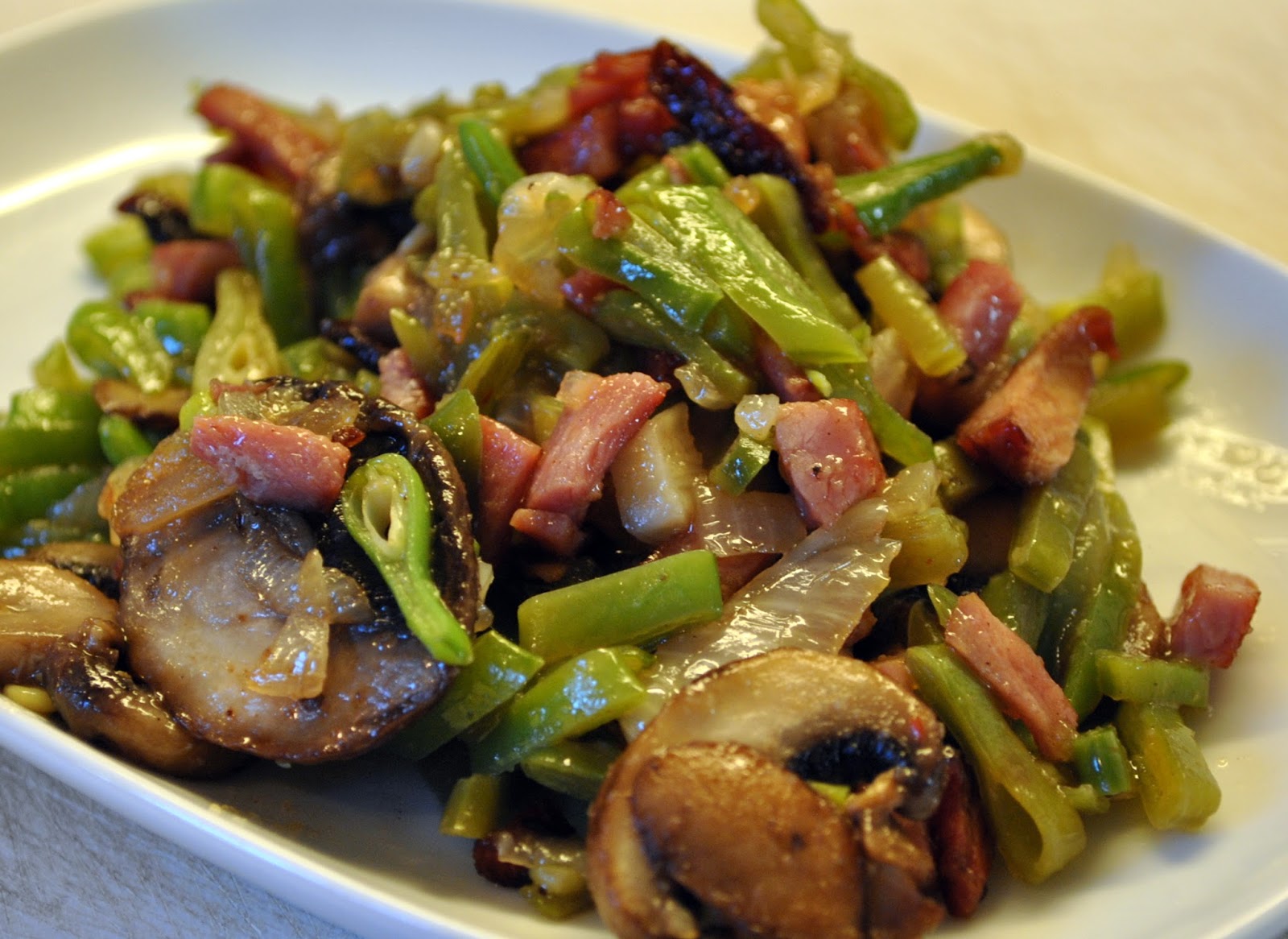 Hobby recepten: Snijbonen met vers geroosterde beenham