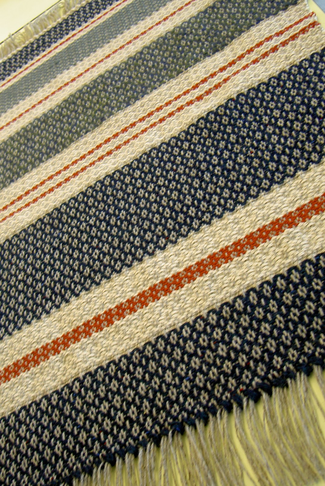 Toronto Weaving School: Bird's Eye rug, more scarf designs and workshops