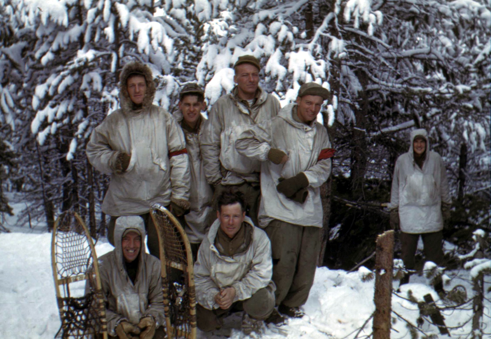 World War II in Color: US 10th Mountain Division Soldiers Pose in Whites