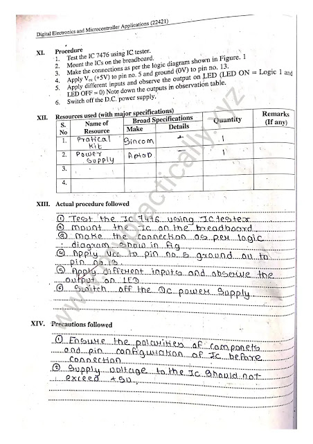 22421 Digital Electronics and Microcontroller Applications | DEM | Lab Manual Answers Second ...