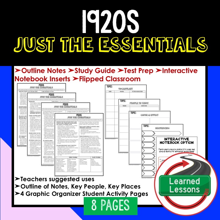 American History Outline Notes JUST THE ESSENTIALS Unit Review, Study ...