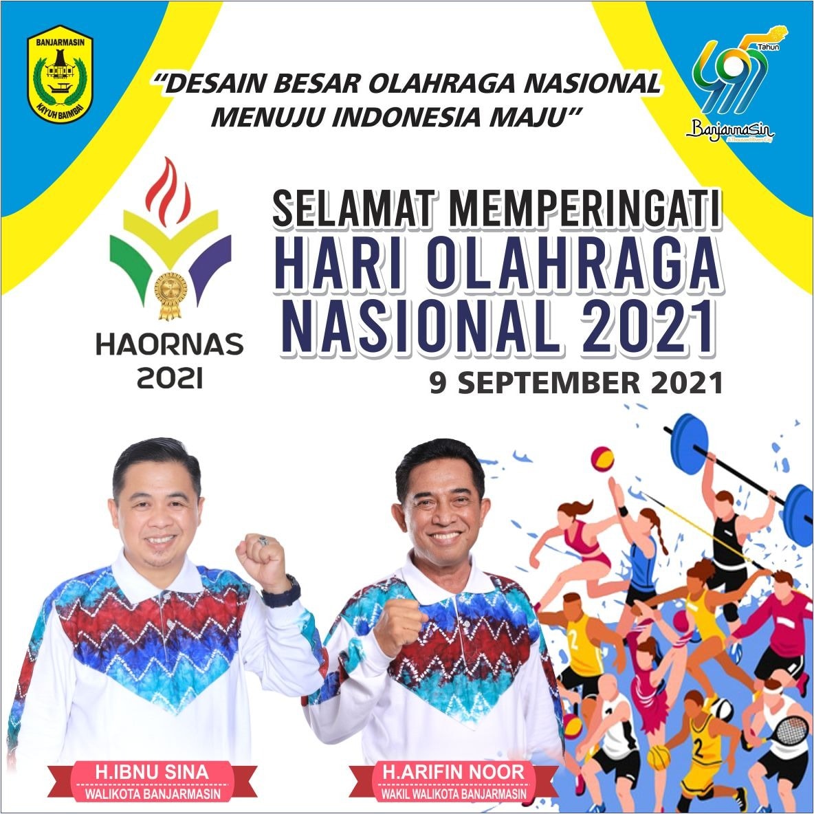 Pemerintah Kota Banjarmasin Mengucapkan Selamat Hari Olahraga Nasional ...