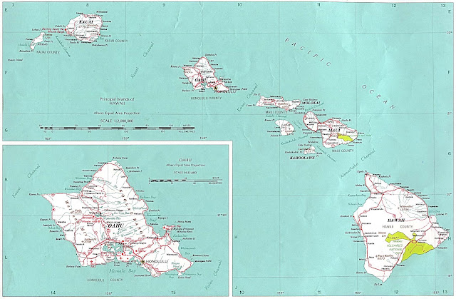 HAWAII - GEOGRAPHICAL MAPS OF HAWAII (USA) ~ Klima Naturali™