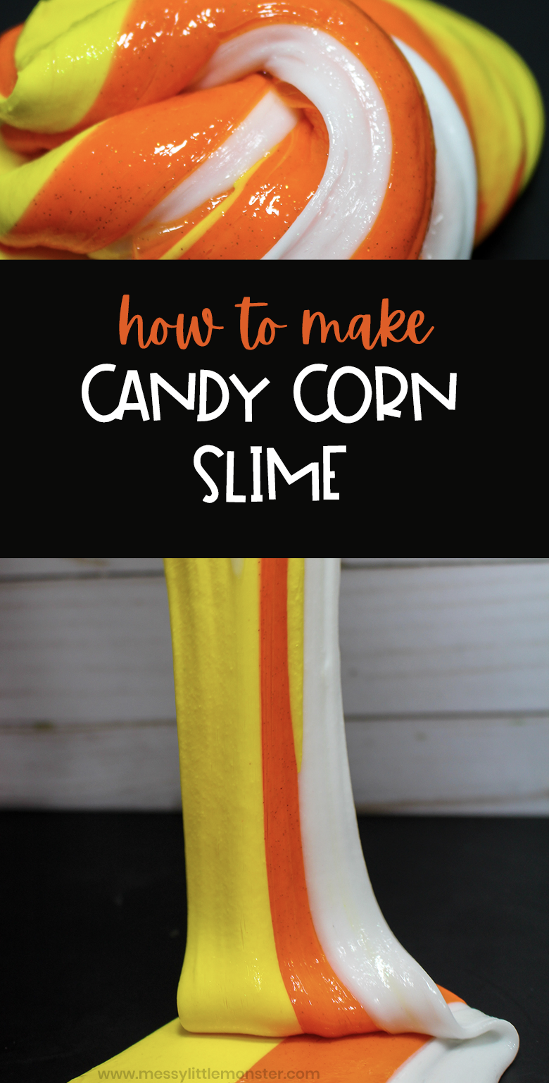 How to make candy corn slime - Messy Little Monster