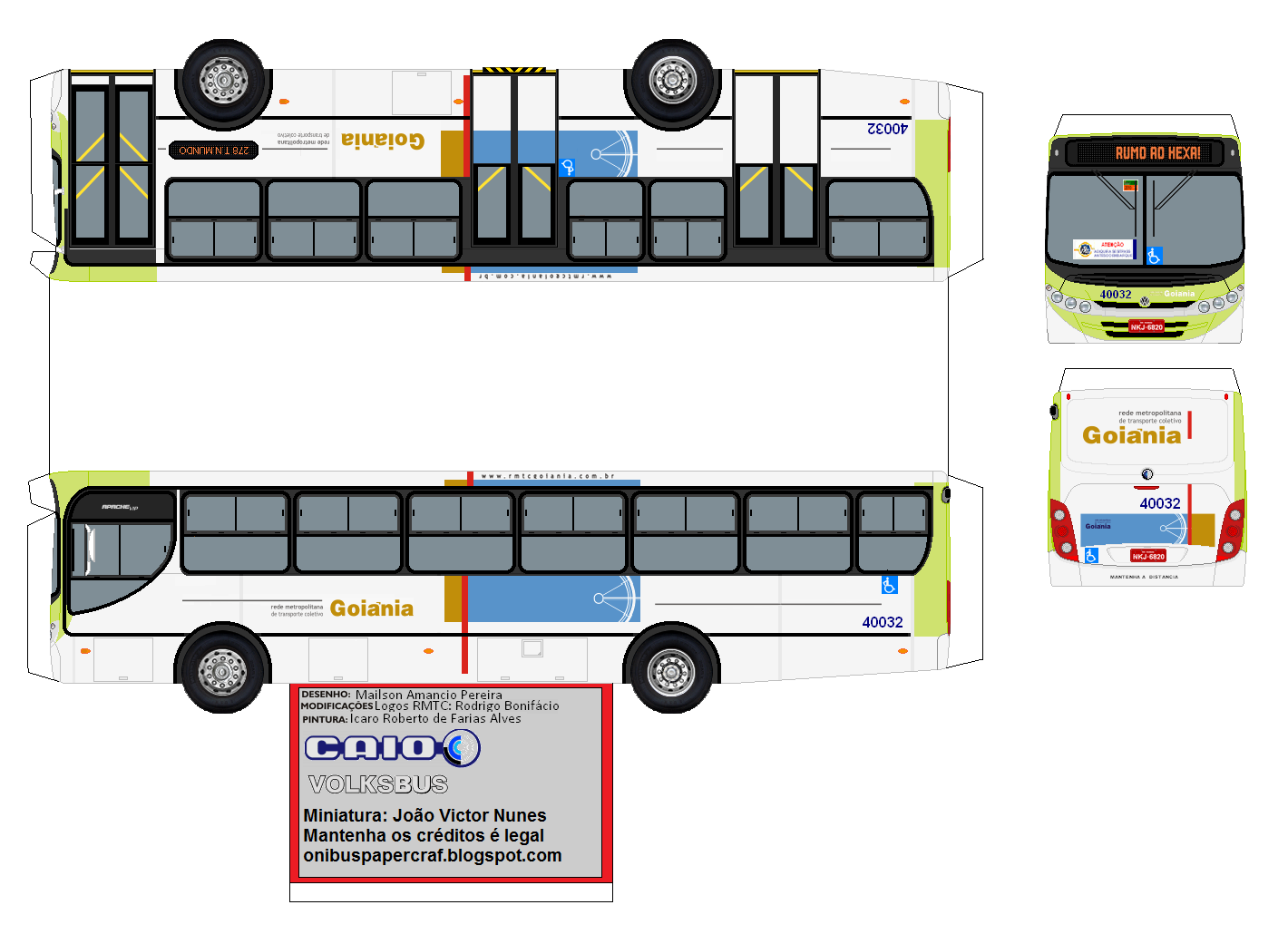 ônibus papercraft