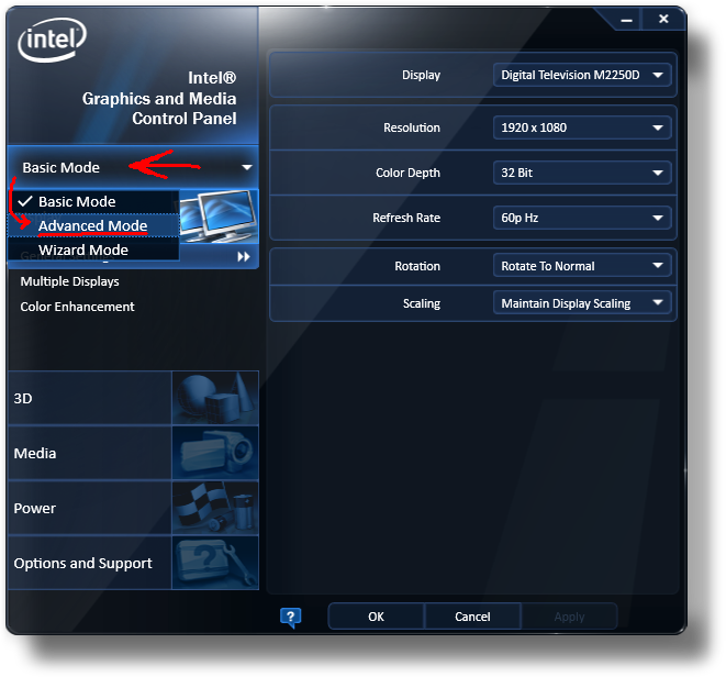 Intel graphics extreme color saturation using HDMI and M2250D