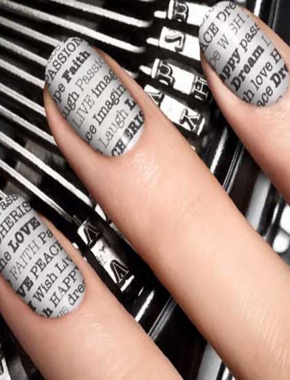 Newspaper nail art- How to Apply Newspaper Nail Art Design at Home