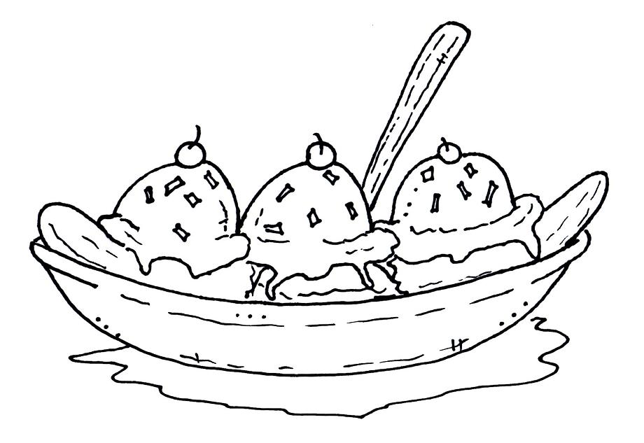 Banana Split Coloring Pages At Getcoloringscom Free Sketch Coloring Page