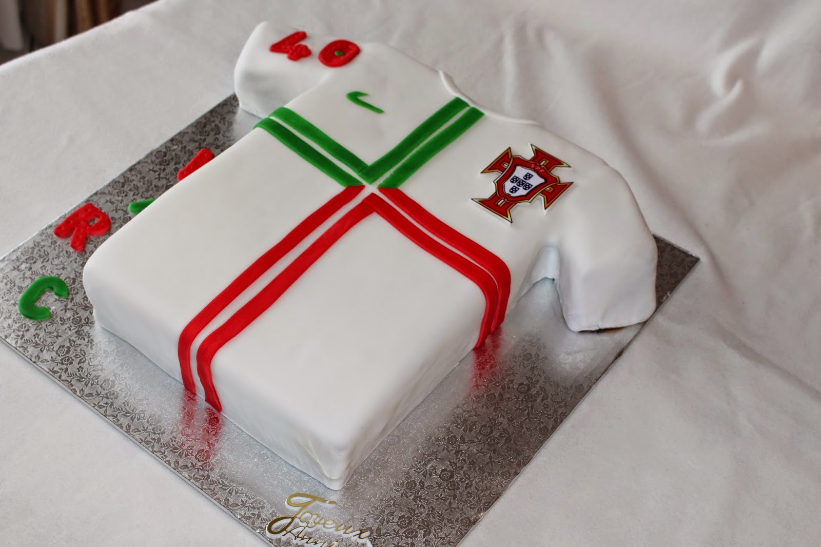 Gâteau maillot de foot Portugal