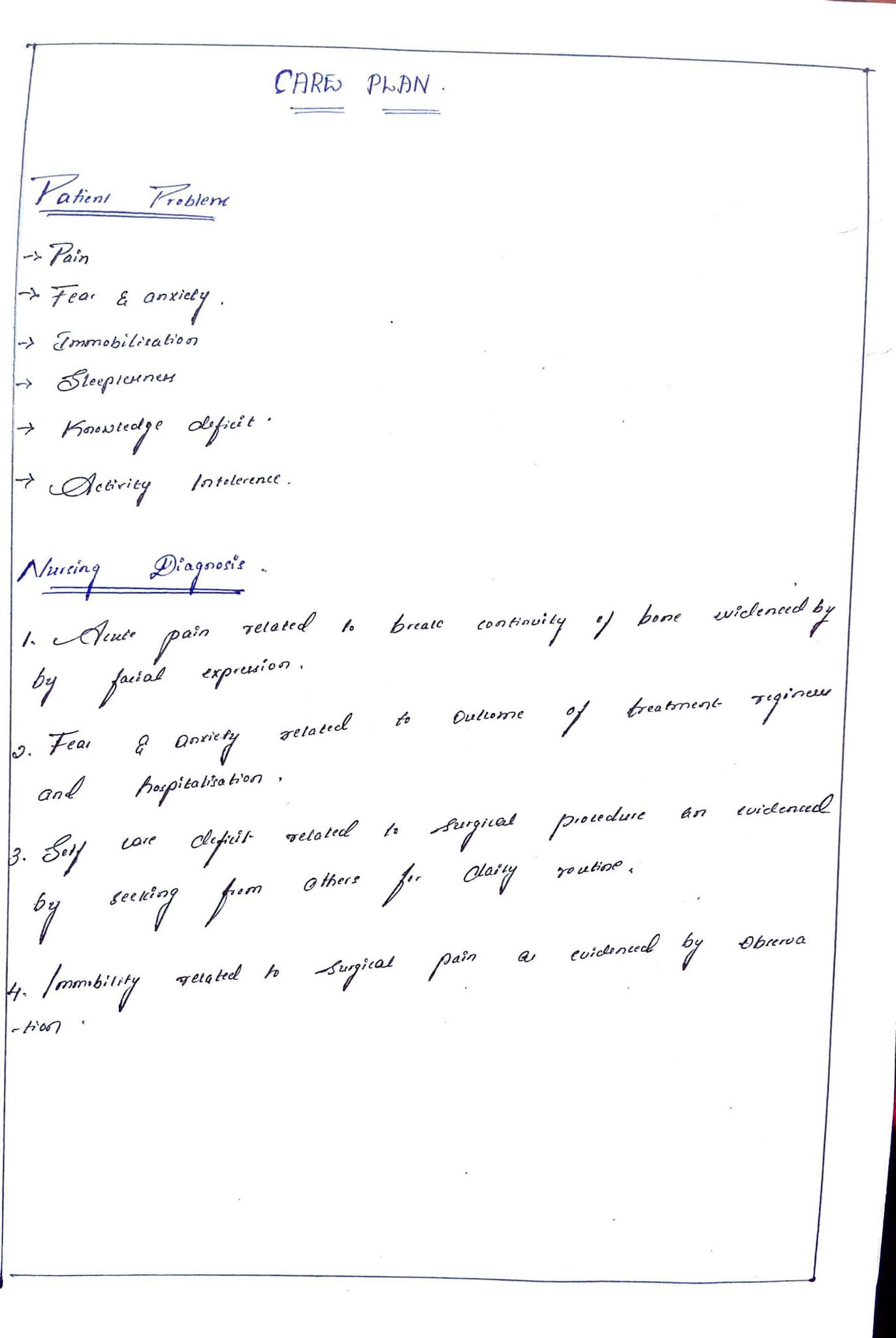 How to Write a Nursing Care Plan