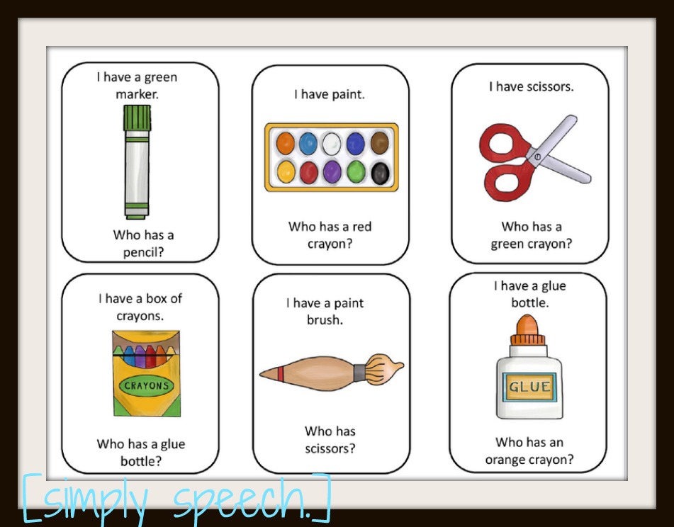 Back 2 School 'I Have, Who Has?' [freebie!] | Simply Speech