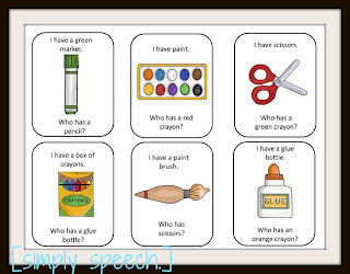 Back 2 School 'I Have, Who Has?' [freebie!] | Simply Speech