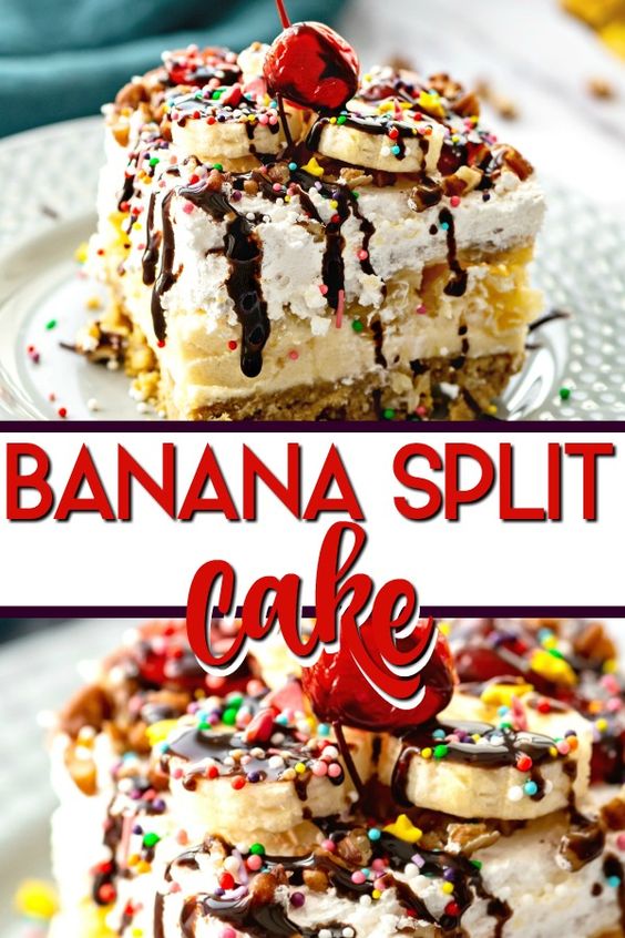 No Bake Banana Split Cake {southern Style} Easy Food Recipes