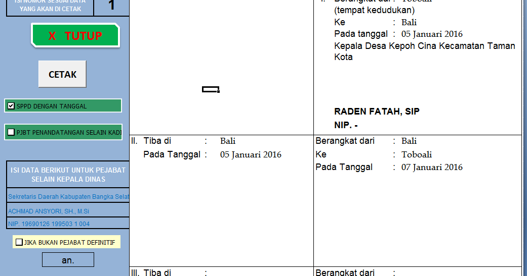 10+ Aplikasi Sppd Desa Excel Terlengkap