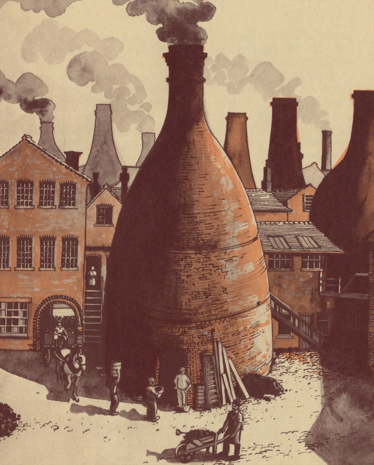 Gladstone Pottery Museum History: Five magnificent bottle ovens in a ...