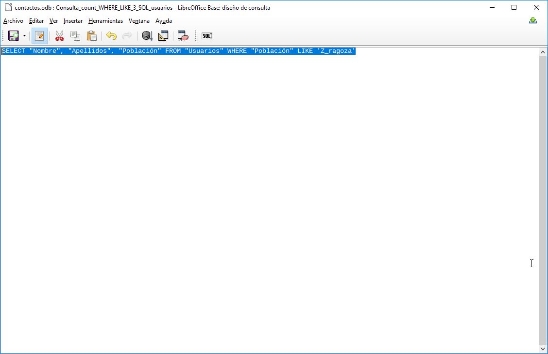 otros comodines y patrones con SQL en LibreOffice Base (X ...