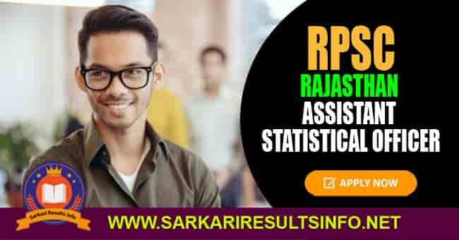 RPSC Rajasthan Assistant Statistical Officer Apply Online 2020