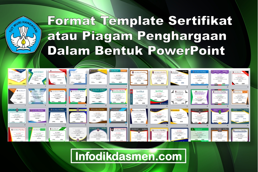 Format Template Sertifikat atau Piagam Penghargaan Dalam Bentuk ...