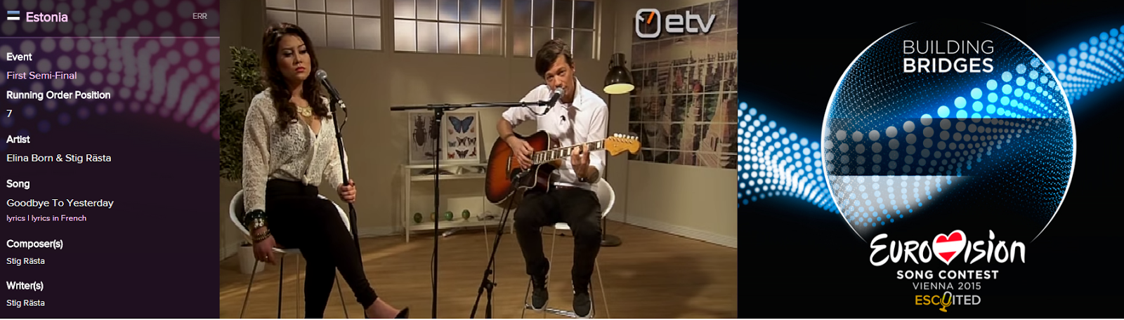 ΟΝ LINE PAPADOPOULOS: EUROVISION 2015/ESTONIA ELINA BORN & STIG RÄSTA ...
